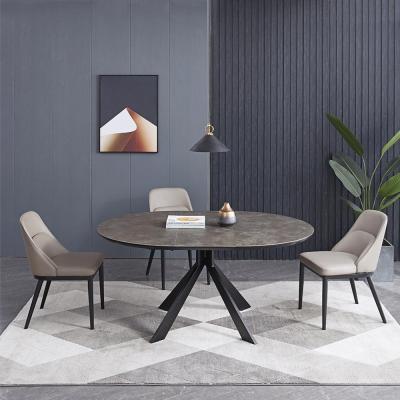 China Modern  High Quality Luxury High-end Living room Furniture Round Extendable Marble  Dinning Table Sets for sale