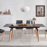 China Modern  High Quality Rectangular Living Table Marble Top  Wooden leg  Luxury Dinning  Table Sets for sale