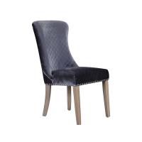 China Apartment Nontoxic Grey Velvet Dining Chairs , Anti Abrasion Side Chair Upholstered for sale
