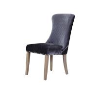 China Apartment Nontoxic Grey Velvet Dining Chairs , Anti Abrasion Side Chair Upholstered for sale