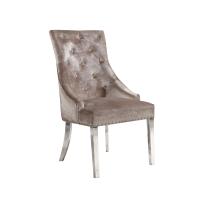 China Industrial Upholstered Dining Chair High Back Mid Century Chrome Contemporary for sale
