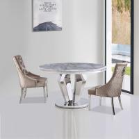 China Industrial Upholstered Dining Chair High Back Mid Century Chrome Contemporary for sale