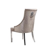 China Industrial Upholstered Dining Chair High Back Mid Century Chrome Contemporary for sale