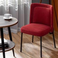 China Breathable Red Velvet Side Chair , Multifunctional Velvet Dining Room Chairs for sale