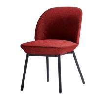 China Breathable Red Velvet Side Chair , Multifunctional Velvet Dining Room Chairs for sale