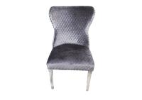 China 61498 GOITALIA restaurant mid century modern dining stainless steel  designer velvet fabric hotel DINING CHAIR for sale