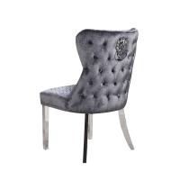 China 61498 GOITALIA restaurant mid century modern dining stainless steel  designer velvet fabric hotel DINING CHAIR for sale