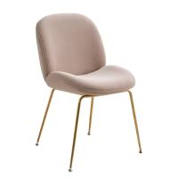 China Home Velvet Upholstered Dining Chair Practical With Metal Frame for sale