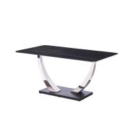 China Chrome Base Luxury Modern Dining Table Set Lightweight For Kitchen for sale