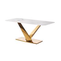 China 81105 GOITALIA Home Furniture Modern Marble Contemporary Italian Quartz Stone Top Interactive  Dining Table for sale