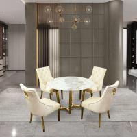 China Practical Modern Round Dining Table , Multifunctional Marble Top Side Table for sale