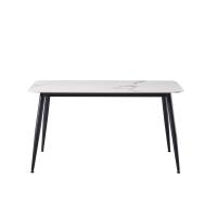 China 81100 Good Quality Marble Top Stainless Steel Feet Durable Western Style Fashion Dinning Table for sale