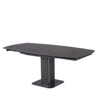 China Modern  Living Room Extended Stainless Steel Base Swivel  Fashion Tempered Glass Dinning Table Sets for sale