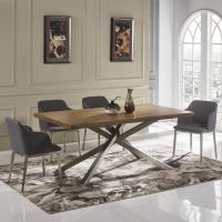 China Wood Metal Luxury Modern Dining Table Set Lightweight Removable for sale