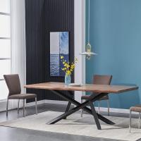 China Wood Metal Luxury Modern Dining Table Set Lightweight Removable for sale
