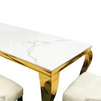 China Golden Legs Modern Kitchen Table , Multipurpose Modern Marble Side Table for sale