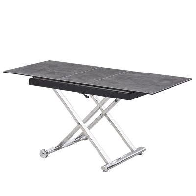 China Folding Luxury Modern Dining Table Set Rectangle Shape Stone Marble Material for sale