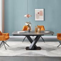 China Extendable Black Marble Side Table , Multiscene Modern Dining Room Table for sale