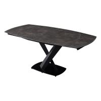 China Extendable Black Marble Side Table , Multiscene Modern Dining Room Table for sale
