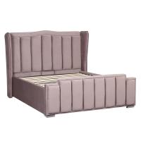 China Practical Breathable Grey Velvet Ottoman Bed , Multiscene Double Ottoman Grey Bed for sale