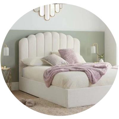 China Multiscene Cream Double Ottoman Bed , Upholstered Queen Velvet Bed With Storage for sale