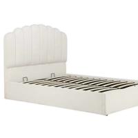 China Multiscene Cream Double Ottoman Bed , Upholstered Queen Velvet Bed With Storage for sale