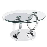 China Practical Nest Side Coffee Cafe Tables Glass Material For Living Room for sale