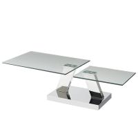 China Practical Nest Side Coffee Cafe Tables Glass Material For Living Room for sale
