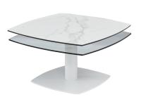 China Multicolor Durable Coffee Shop Dining Table , Expandable Small Glass Cafe Table for sale