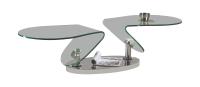 China Multicolor Durable Coffee Shop Dining Table , Expandable Small Glass Cafe Table for sale