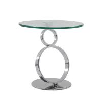 China Durable Tempered Glass Coffee Tables , Multifunctional Cafe Table Round for sale