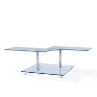 China Glass Nesting Coffee Cafe Tables Durable Multifunctional Adjustable for sale
