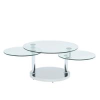 China Glass Nesting Coffee Cafe Tables Durable Multifunctional Adjustable for sale