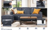 China Apartment Modular Sectional Couch L Shaped Stain Resistant Convertible for sale
