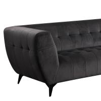 China Multiscene Velvet Luxury Corner Sofa Anti Scratch Black Color for sale