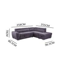 China Fabric Sectional Folding Sofa Bed Multifunctional Anti Abrasion for sale
