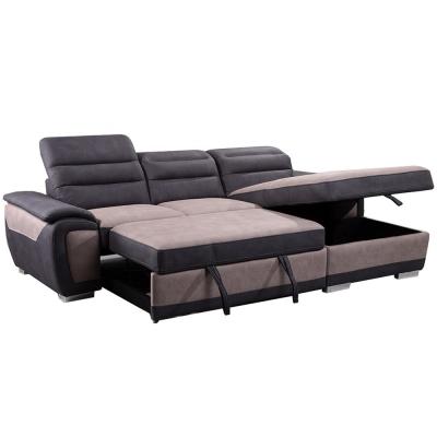 China Corner Durable Folding Sofa Bed With Storage Multiscene With Chenille Cover for sale