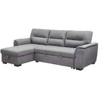 China Sectional Pull Out Folding Sofa Bed Multipurpose Breathable Light Gray for sale