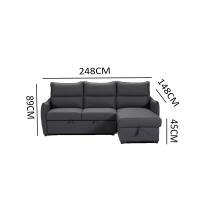 China Durable Antiwear Retractable Couch Bed , Breathable Sleeper Couch With Storage for sale