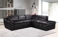 China 20993 GOITALIA CARA Modern Corner Sleep Living Room Sofacumbed Cum Real Black Leather Sofa Bed for sale