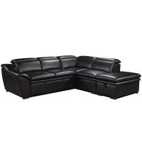 China 20993 GOITALIA CARA Modern Corner Sleep Living Room Sofacumbed Cum Real Black Leather Sofa Bed for sale