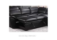 China 20993 GOITALIA CARA Modern Corner Sleep Living Room Sofacumbed Cum Real Black Leather Sofa Bed for sale