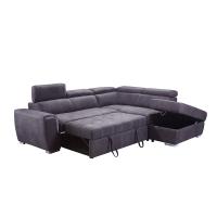 China 19766 L3 Hot Sale L shape Sofa Luxury Grey Mushroom Black Foldable Large Comfortable Sofa for sale