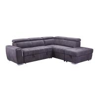 China 19766 L3 Hot Sale L shape Sofa Luxury Grey Mushroom Black Foldable Large Comfortable Sofa for sale