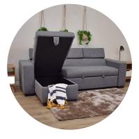 China OEM/ODM Office Modular Folding Sofa Bed Fabric Material 223x143x80CM for sale