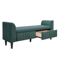 China OEM ODM Home Living Room Storage Ottoman Bench With 2 Drawers for sale