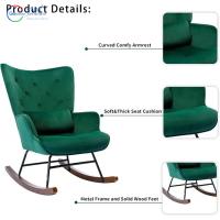 China Premium Luxury Roaked Chair Green Metal Leg Armchair Furniture Chairs For Living Room Rocking Chair for sale