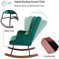China Premium Luxury Roaked Chair Green Metal Leg Armchair Furniture Chairs For Living Room Rocking Chair for sale