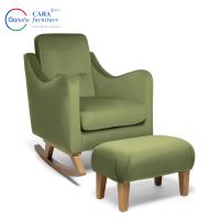 China Solid Wood Leg Fabric White Footstool Modern Rocking Living Room Chairs For Adults for sale