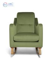 China Solid Wood Leg Fabric White Footstool Modern Rocking Living Room Chairs For Adults for sale